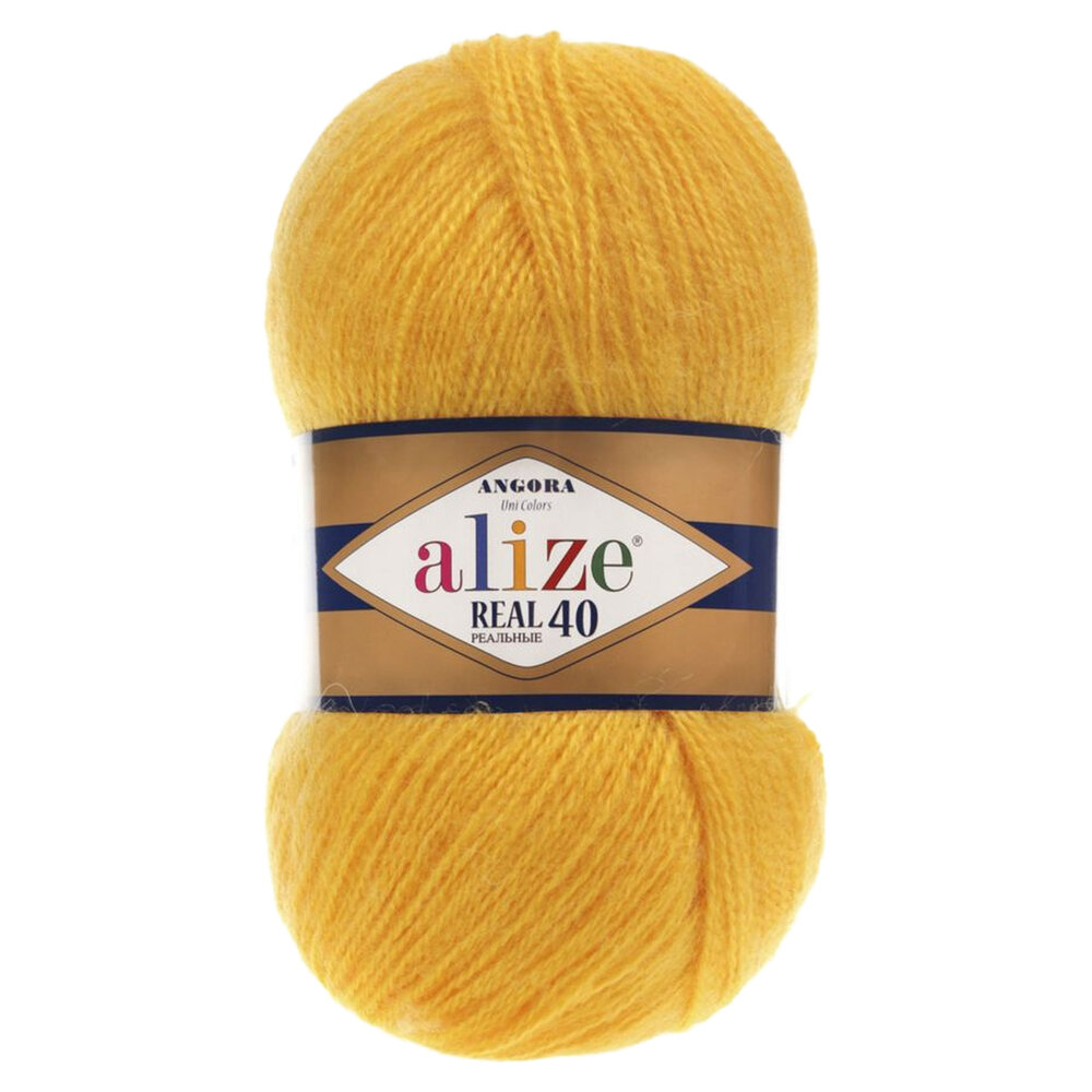 Пряжа для вязания Alize Angora real 40 цвет 216 желтый 100 гр/430 м 40% шерсть, 60% акрил