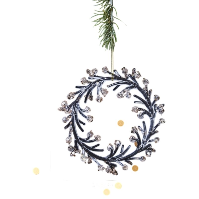 Рождественский прозрачный акриловый кулон с блестками в виде лося, снежинки, Рождественской елки, праздничного украшения, Украшения-гирлянда