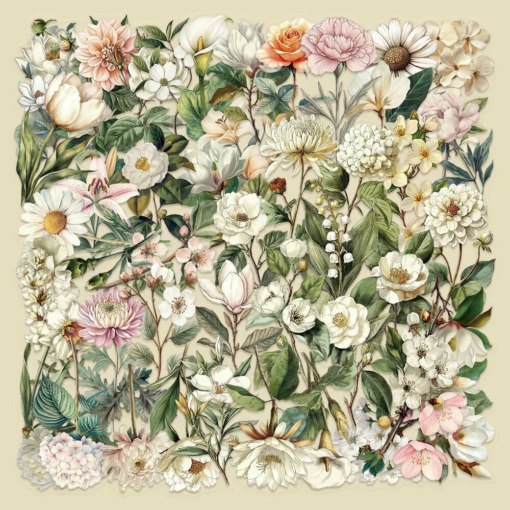 Наклейки, длинная ветвь цветочная форма, 50 листов