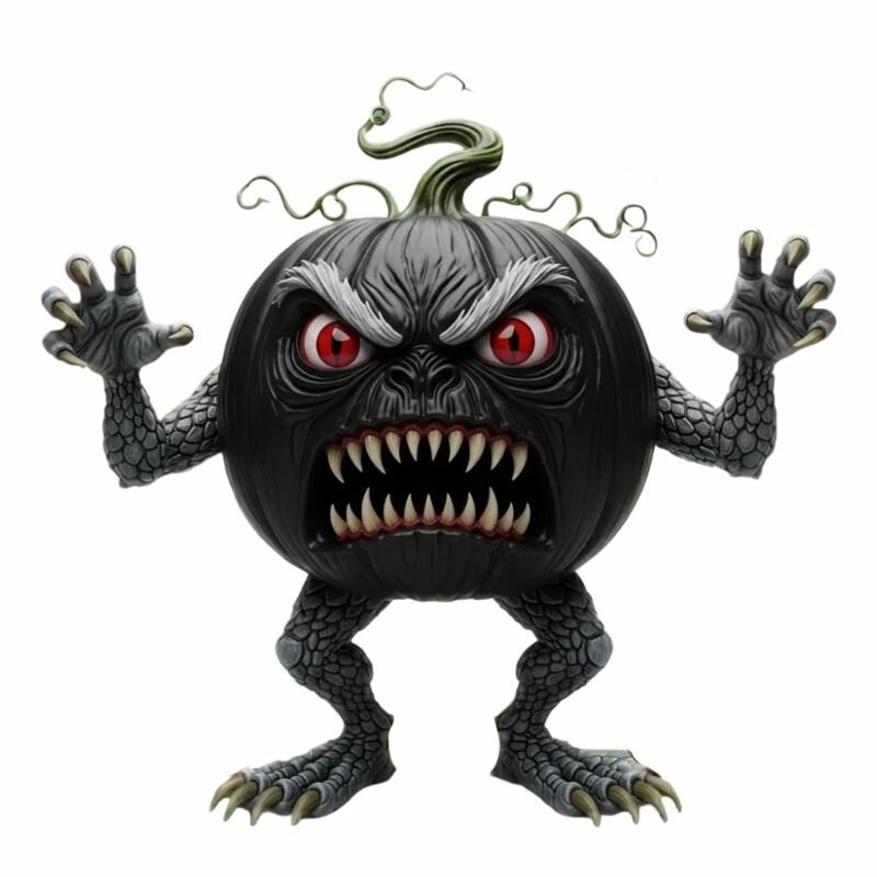Украшение статуи монстра-мутанта из тыквы-Черный