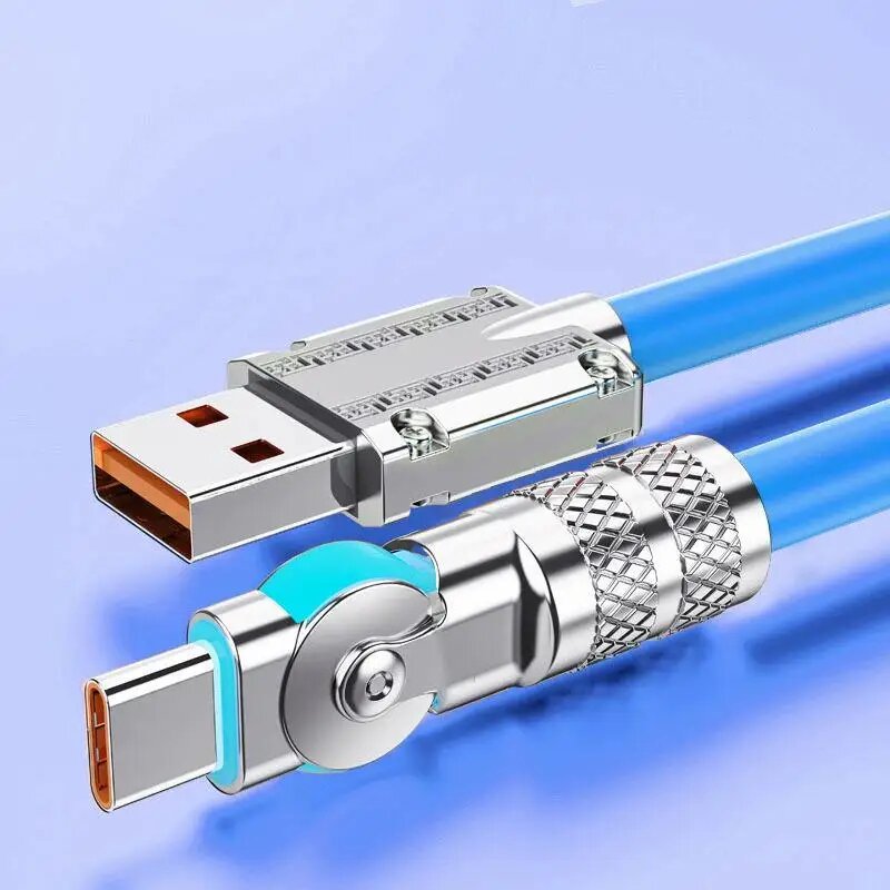 NNBILI 120 Вт 6A USB Type C 180 градусов телефонный кабель для быстрой зарядки USB C шнур для передачи данных для Samsung Xia.
