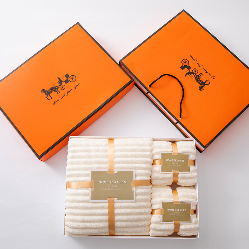 Набор банных полотенец, коралловый флис, в подарочной упаковке, 3 шт