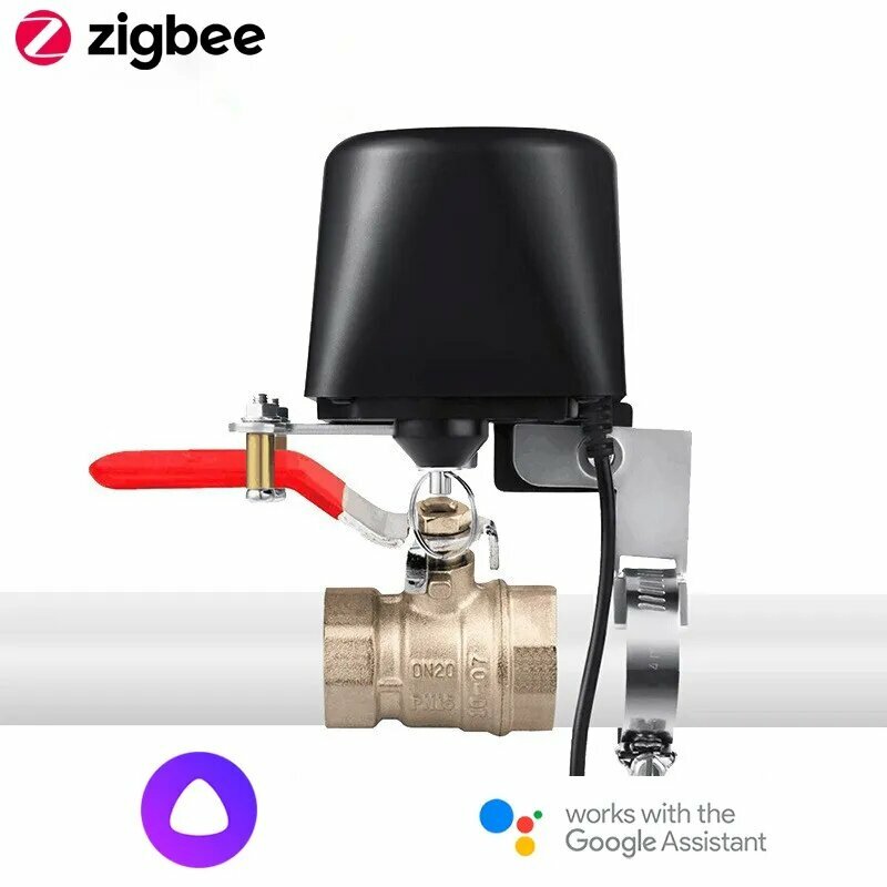 Умный Электрический привод перекрытия воды / газа, на шаровый кран Zigbee, Алисой, Google home, Smart Life