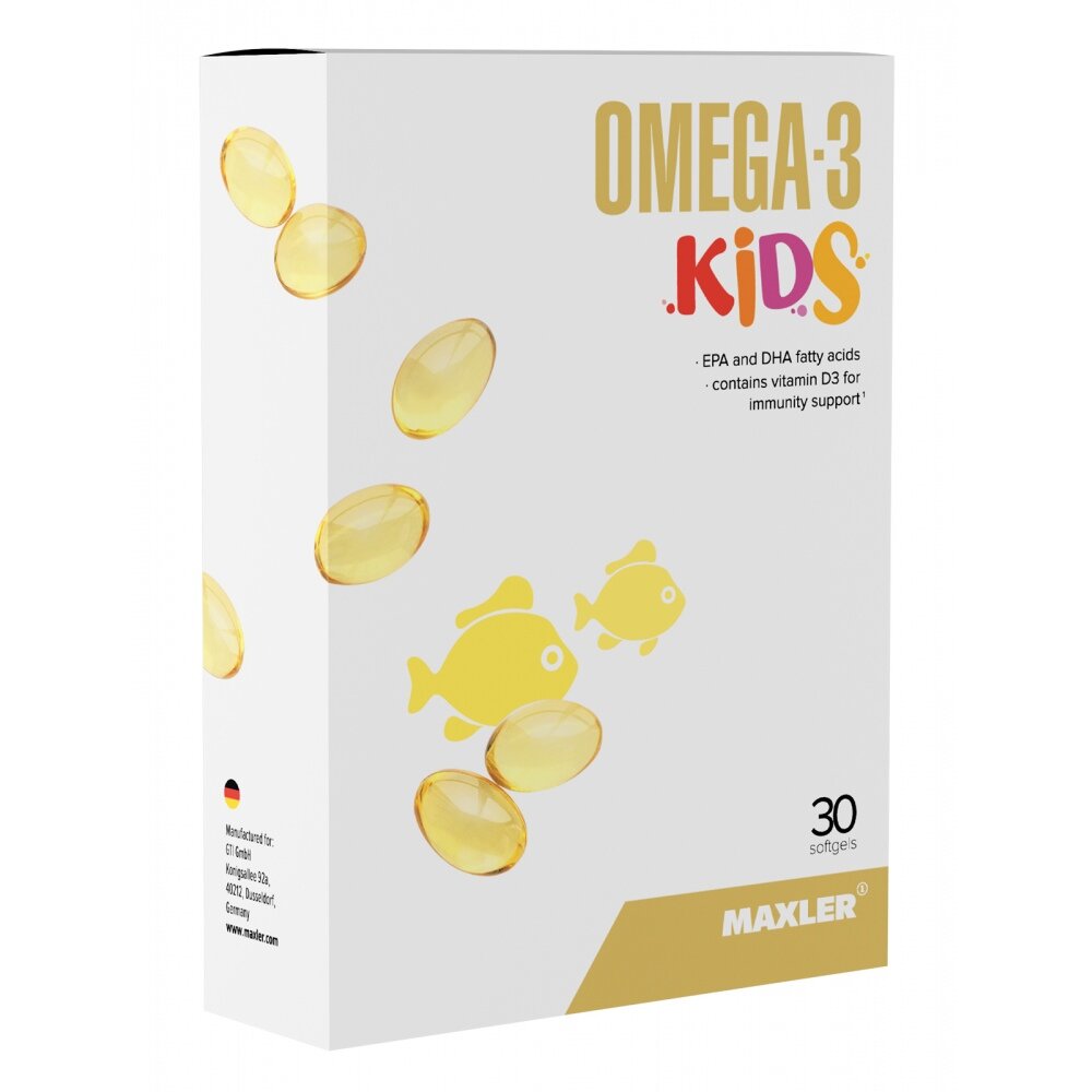 Maxler Germany Omega-3 Kids, 30 капсул гелевых