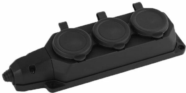 AY-KA Колодка 3 мест с крышкой черная З/К каучук IP44, 5530000