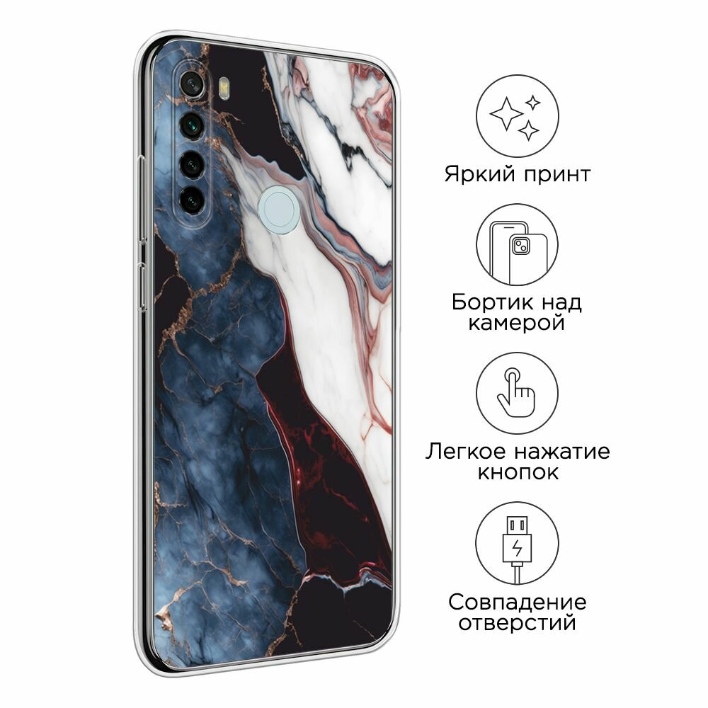 Чехол на Xiaomi Redmi Note 8T / Сяоми Редми Нот 8Т с принтом "Благородный мрамор" — фото 1