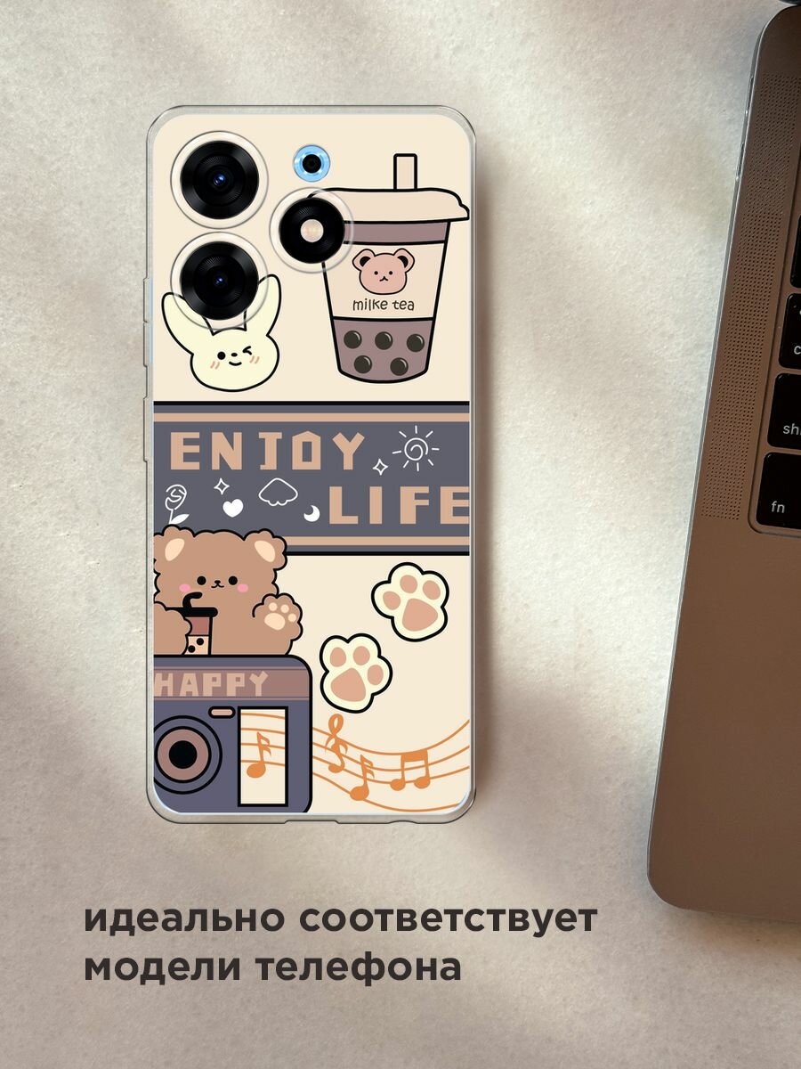 Чехол на Tecno Spark 10 Pro / Текно Спарк 10 Про с принтом "Enjoy life 1" — фото 1