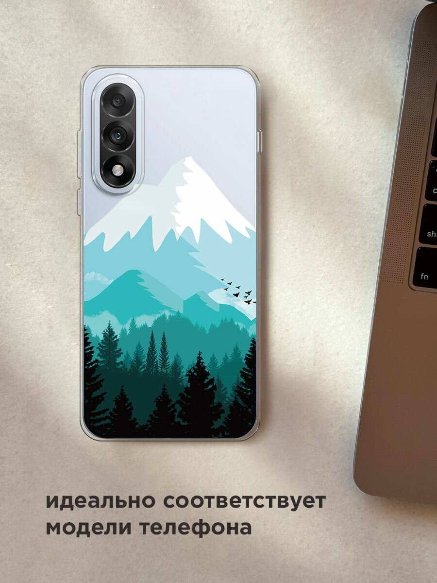 Чехол на OnePlus Nord 5 / Ван Плас Норд 5 с принтом "Синяя снежная гора", прозрачный — фото 1