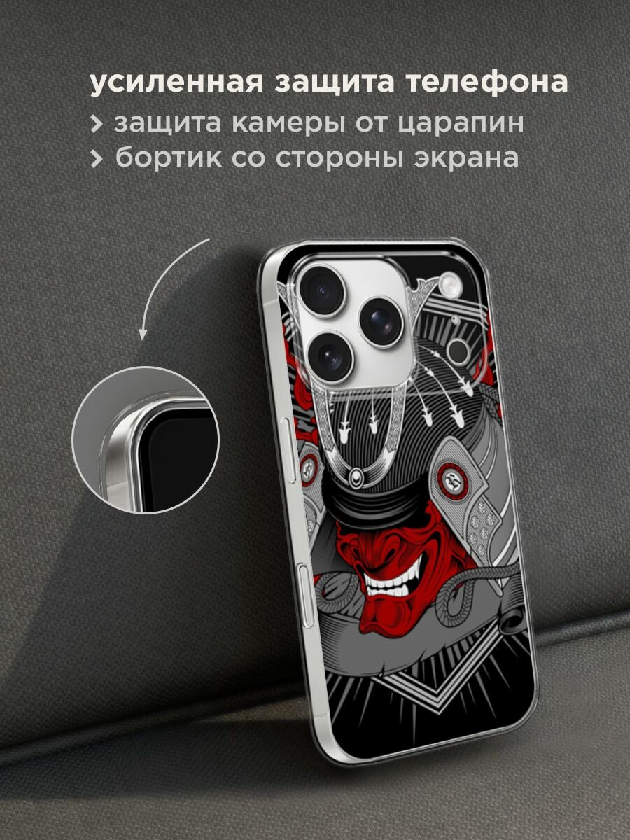 Чехол на Apple iPhone 17 Pro / Айфон 17 Про с принтом "Красная маска самурая" — фото 1