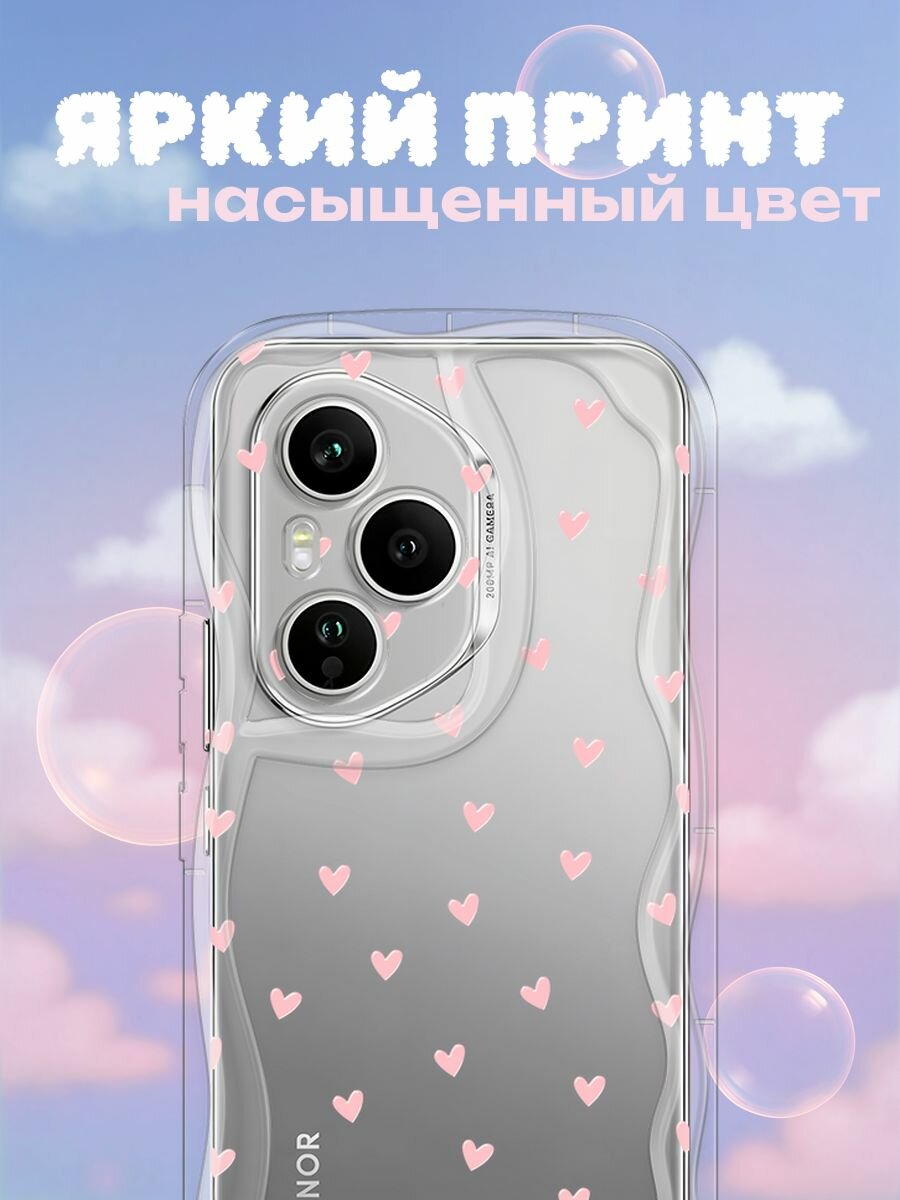 Чехол на Honor 400 Pro / Хонор 400 Pro с принтом Маленькие нежные сердечки — фото 1