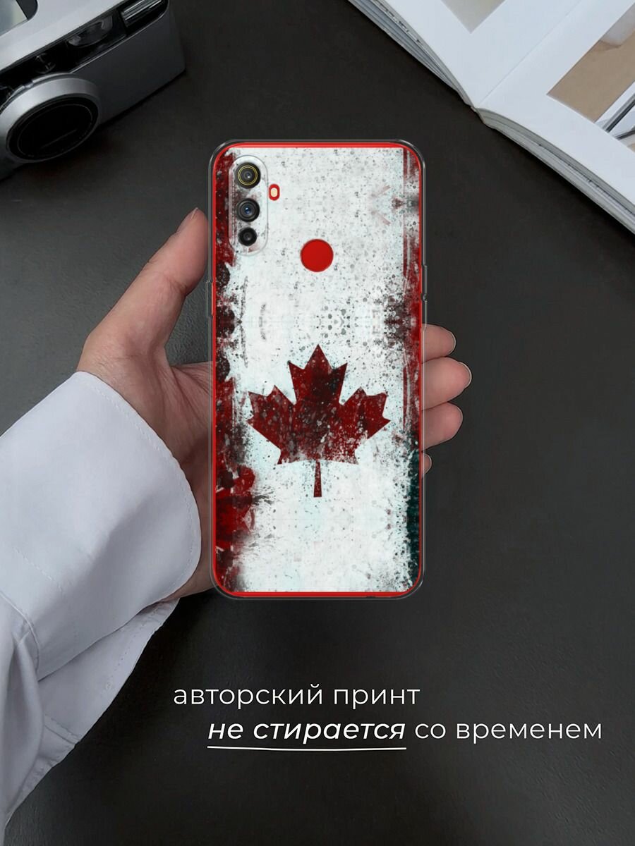 Силиконовый чехол на Realme C3 / Реалми C3 с принтом "Канада" — фото 1