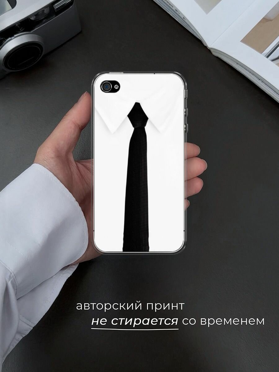 Силиконовый чехол на Apple iPhone 4/4S / Айфон 4/4S с принтом "Галстук" — фото 1