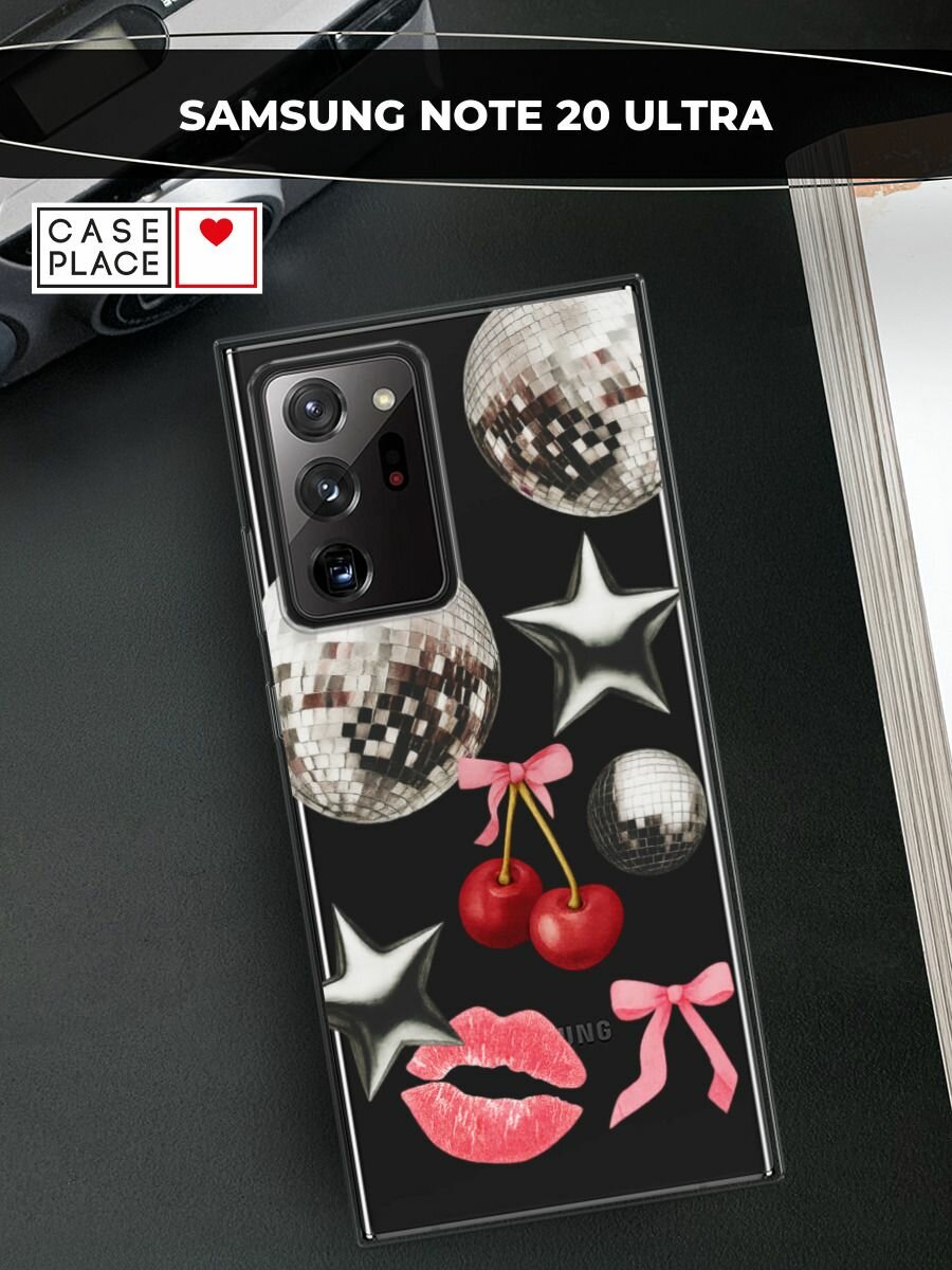Чехол на Samsung Galaxy Note 20 Ultra / Самсунг Галакси Ноут 20 Ультра с принтом "Стильная подборка", прозрачный