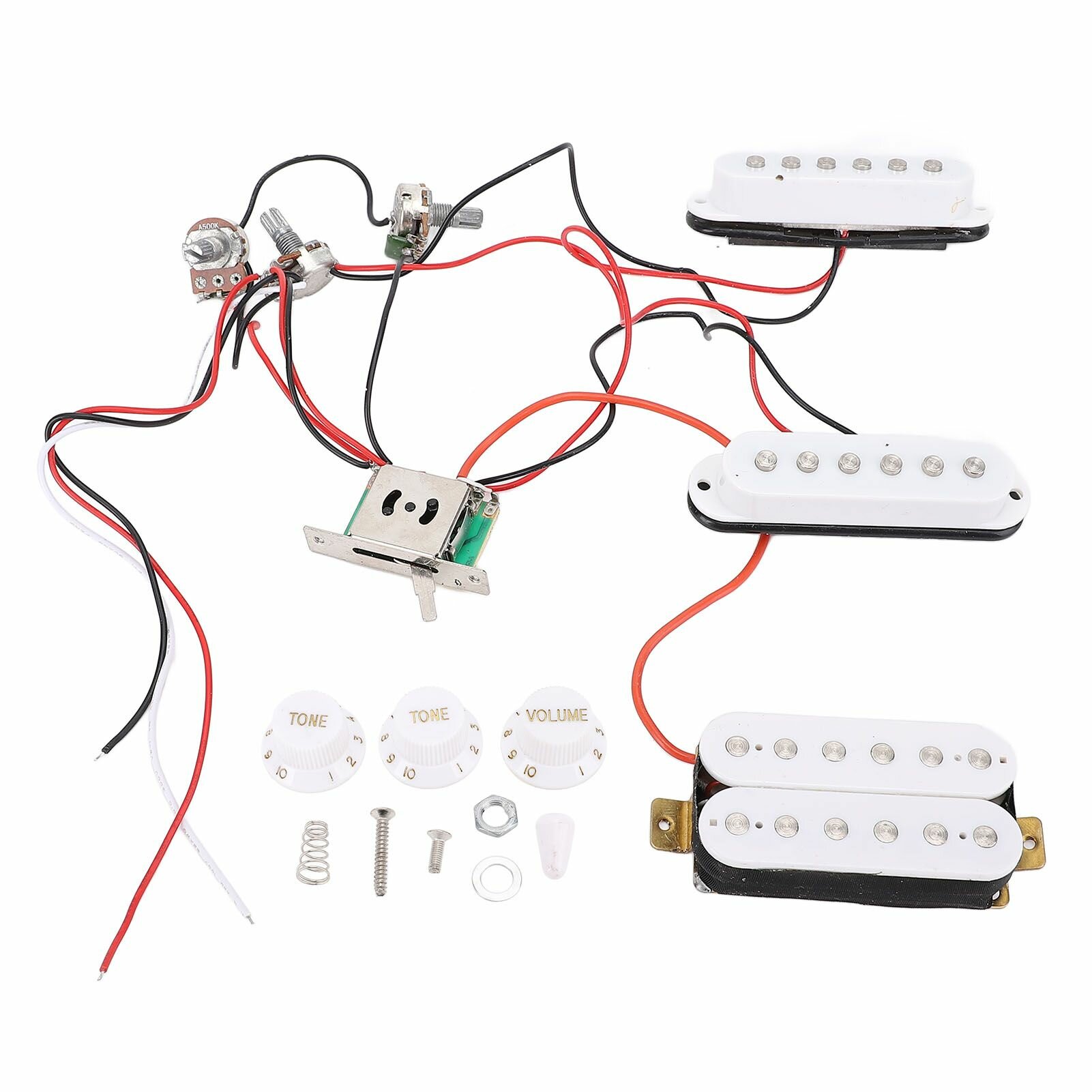 Комплект звукоснимателей SSH. Высокочувствительные звукосниматели для электрогитары с синглами и хамбакерами, а также с цепями регулировки тембра и громкости.