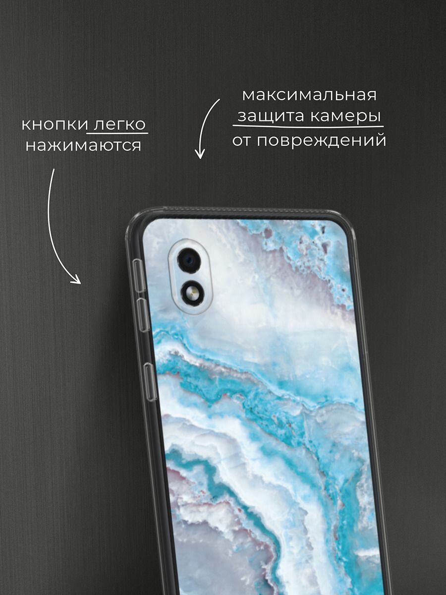 Чехол на Samsung Galaxy A01 Core / Самсунг Галакси А01 Core с принтом "Нежно-голубой мрамор" — фото 1