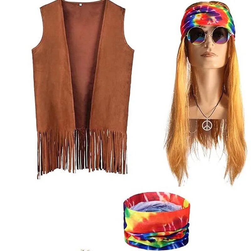 Мужской жилет хиппи из замши XXXL