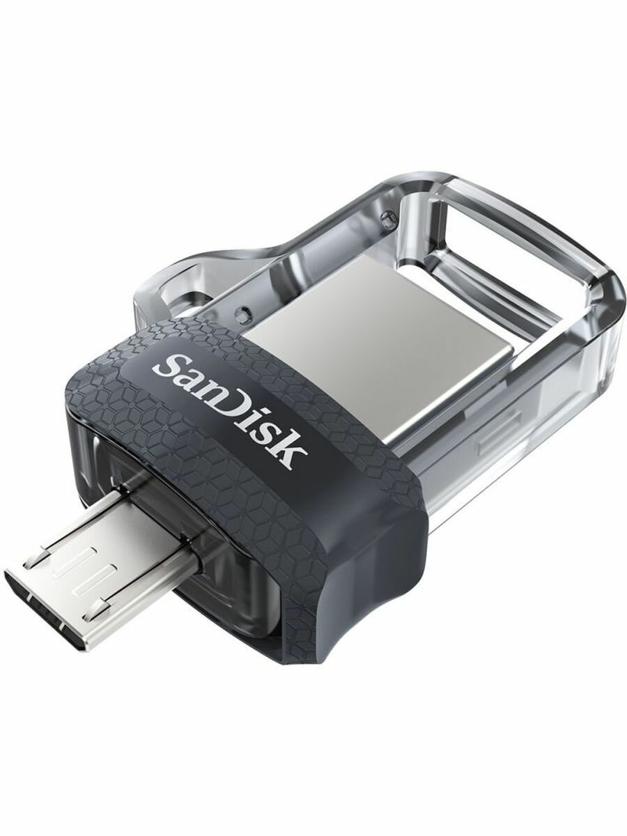 SanDisk 256 ГБ USB-флеш-накопитель Ultra Dual (SDDD3-256G-G46), USB 3.0; microUSB, до 150 Мб/сек, Пластик, черный