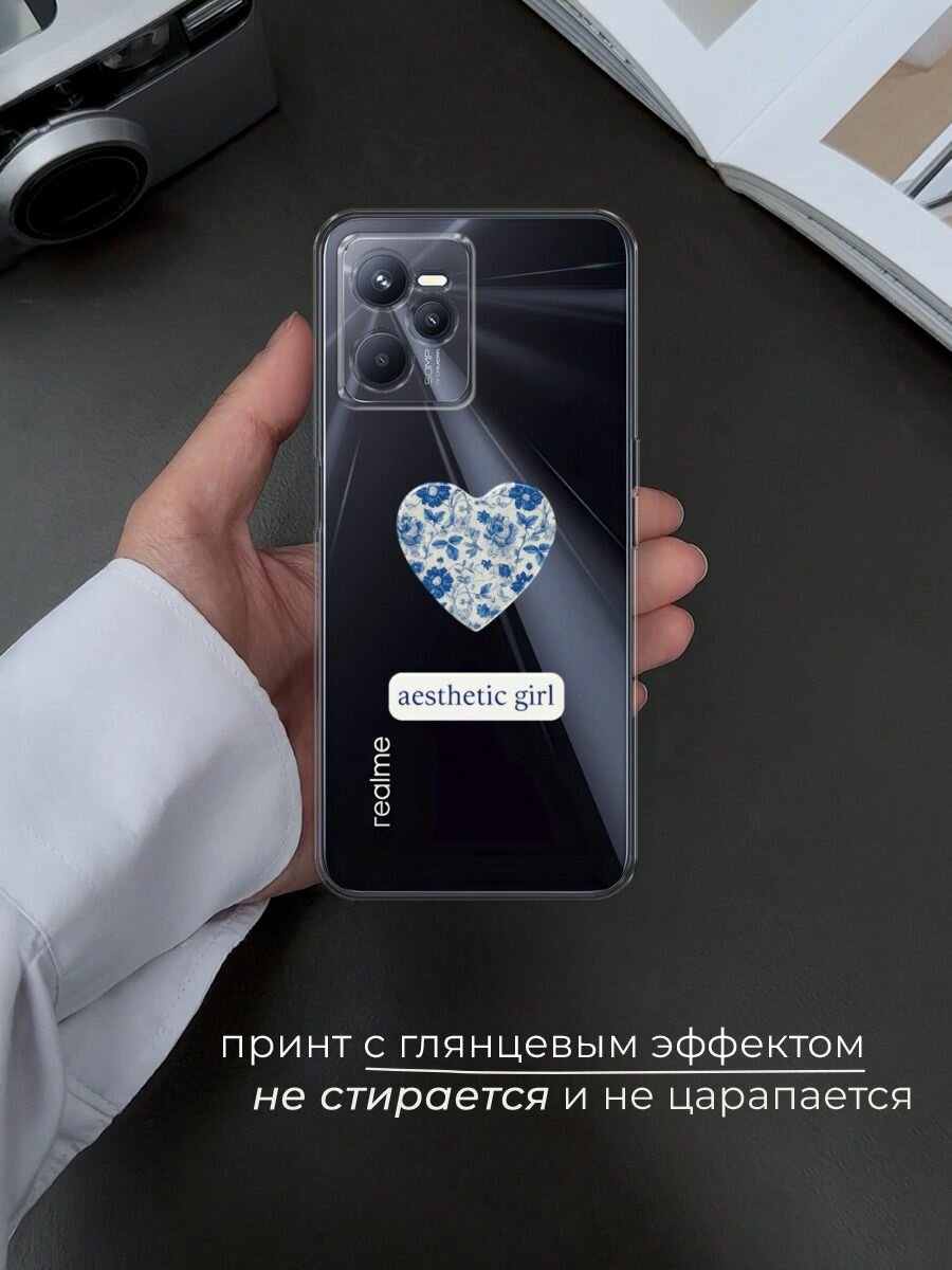 Чехол на Realme C35 / Реалми C35 с принтом "Aesthetic girl" — фото 1