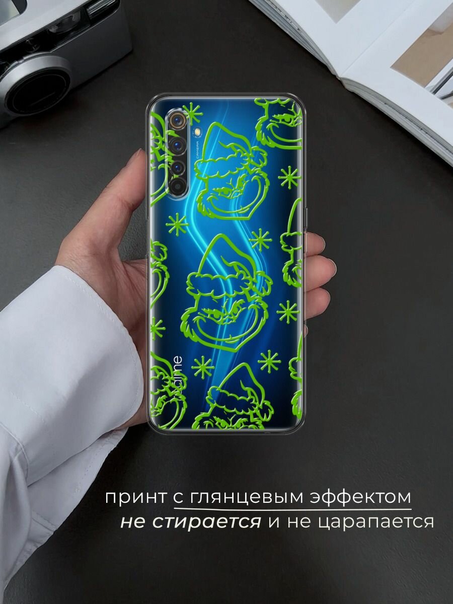 Чехол на Realme 6 Pro / Реалми 6 Про с принтом "Зеленый Гринч 3" — фото 1