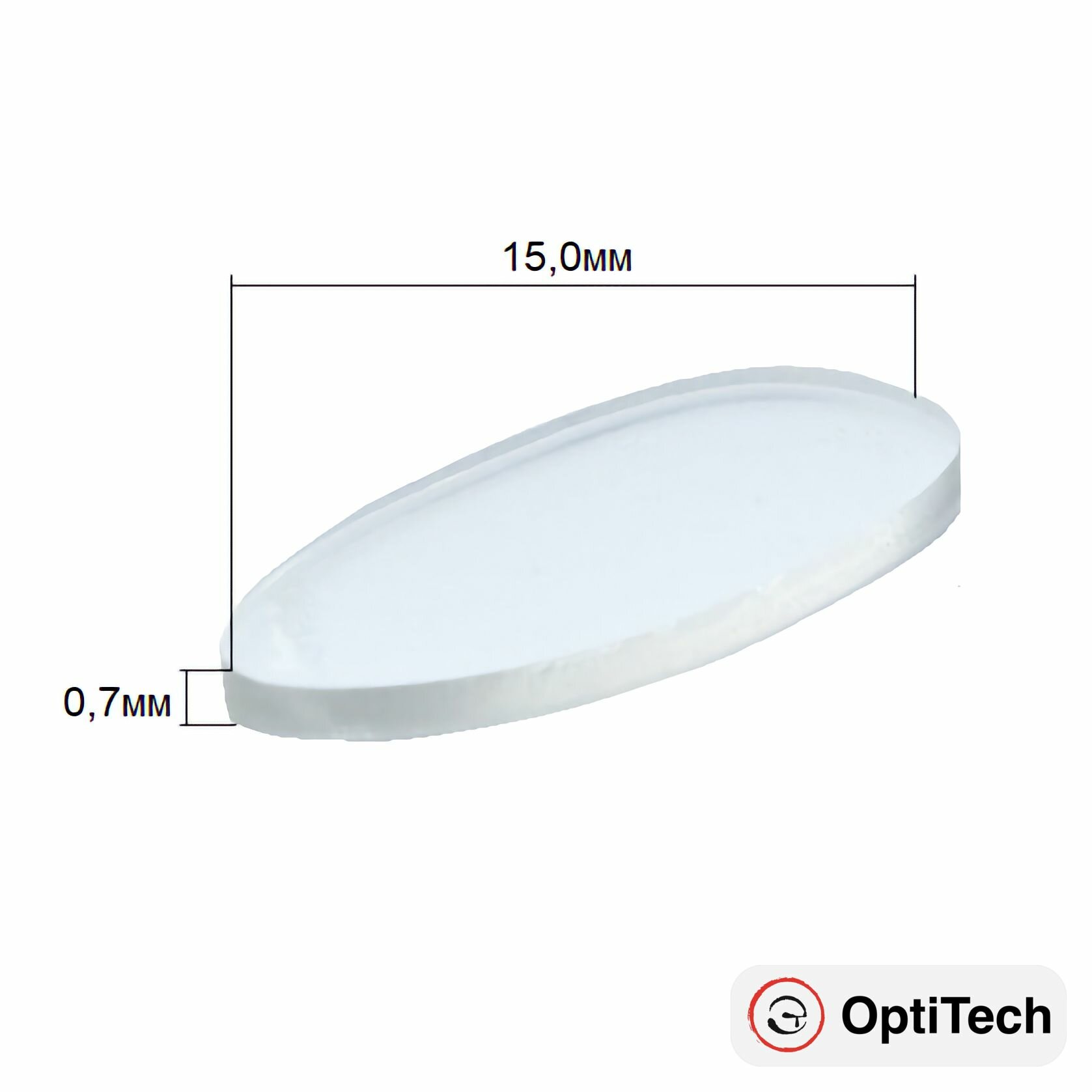 Корректирующие наклейки OptiTech на оправу очков повышенной комфортности, 0.7х15 мм, две пары