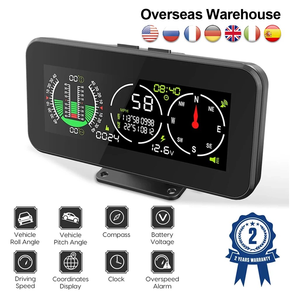 Автомобильный GPS-навигатор MR CARTOOL M60, с компасом, инклинометром, цифровыми часами