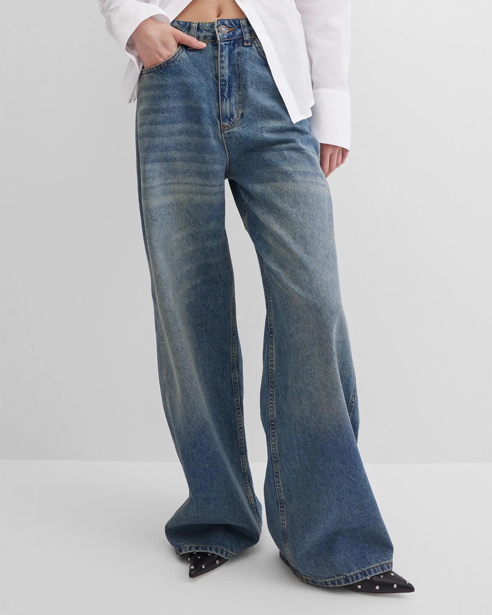 Джинсы широкие 