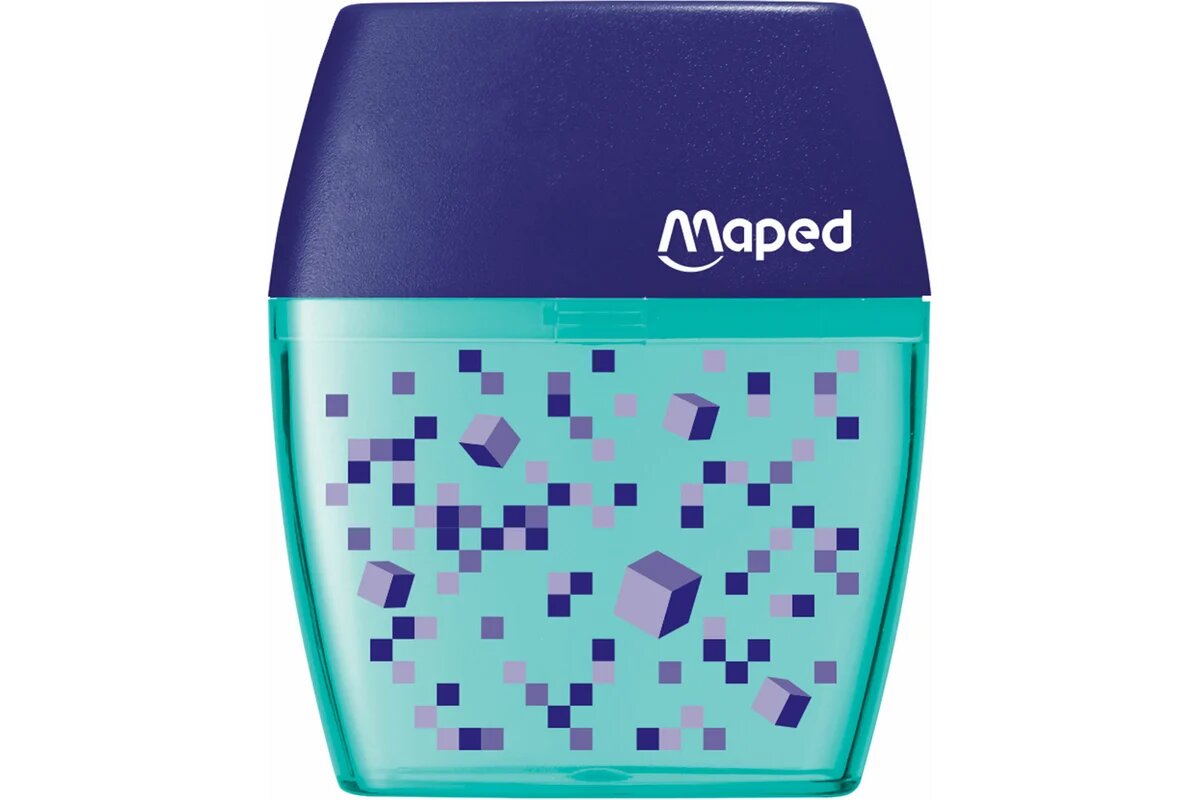 MAPED Pixel Party точилка с контейнером, 2 отверстия, яркий корпус, Франция