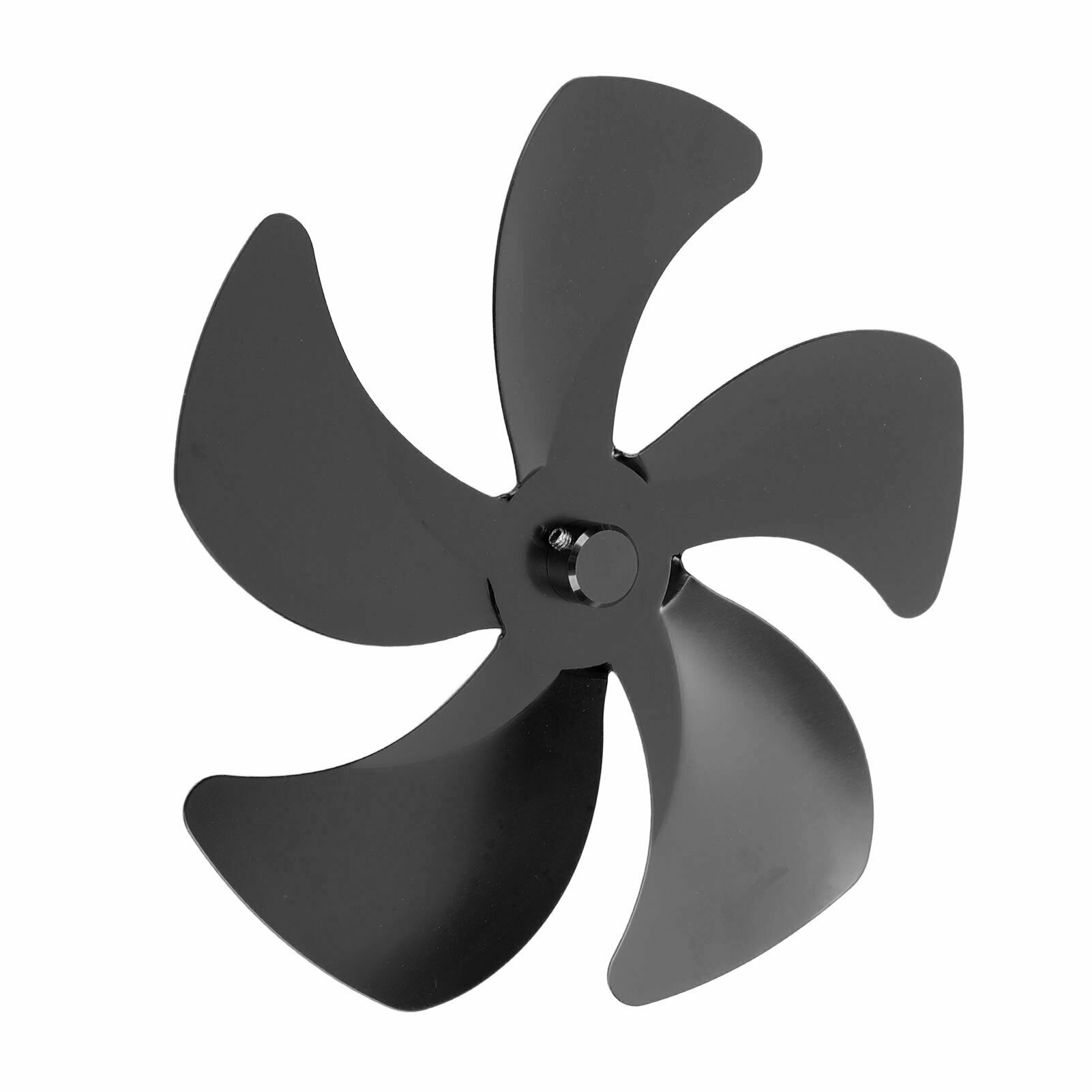 Замена лопасти вентилятора печи из алюминиевого сплава, улучшающая циркуляцию теплого воздуха, вентилятор камина, 5 лопастей для вентилятора печи, аксессуары черного цвета