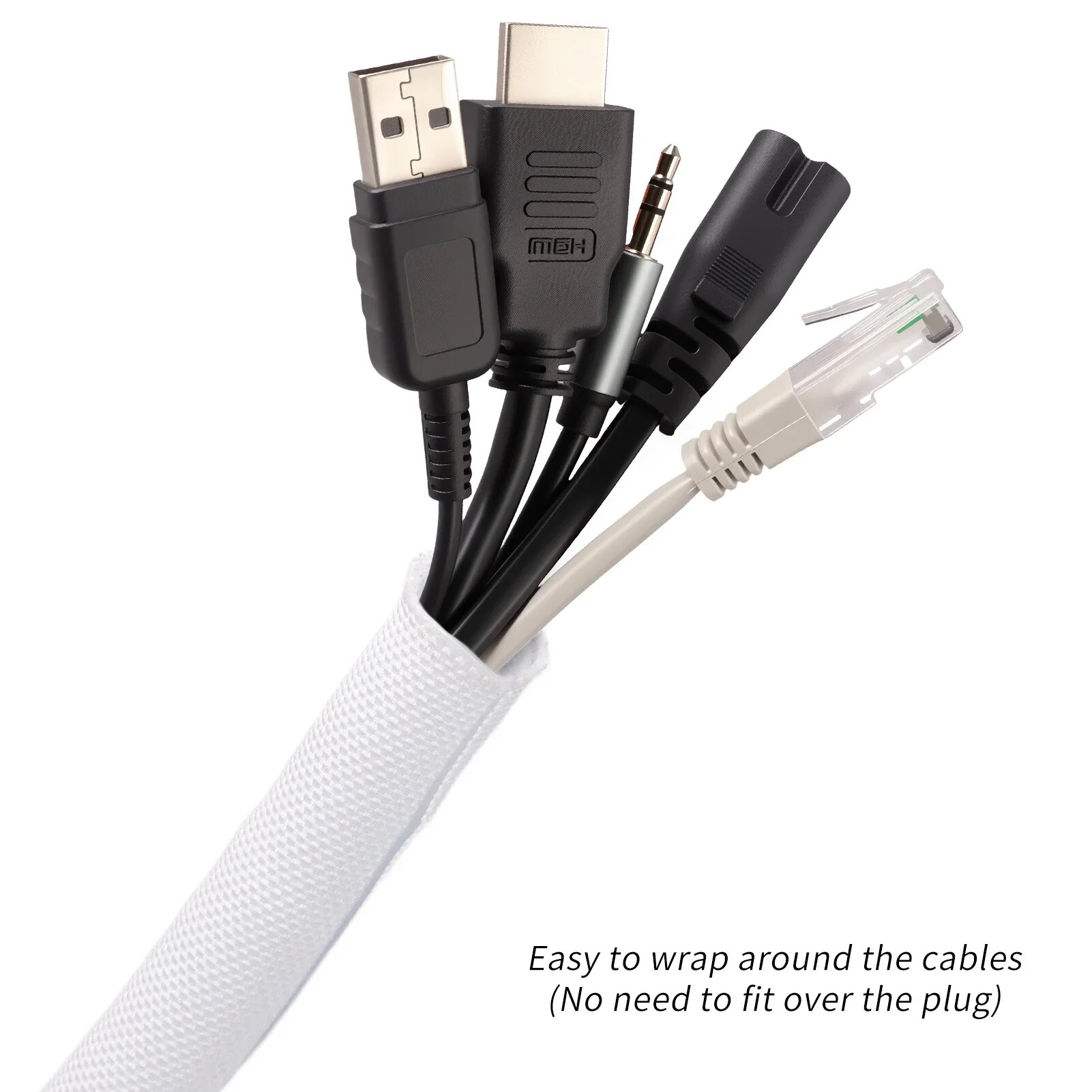 Самозакрывающаяся кабельная муфта из ПЭТ 3-60 мм White, 1 meter, 3mm