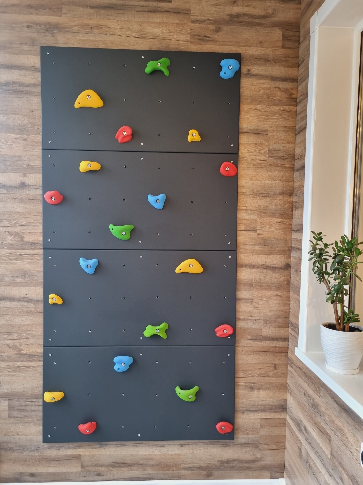 Грифельный домашний скалодром Tree To Wall: 200 x 100 см, из 4-х панелей, темно-серый