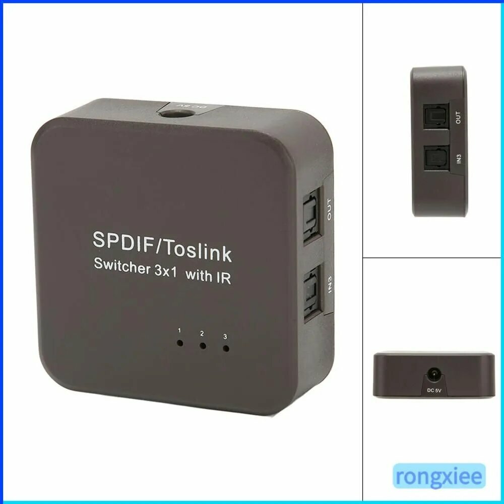 Оптический звуковой сплиттер, 3 входа, с удаленным управлением, для развлечений