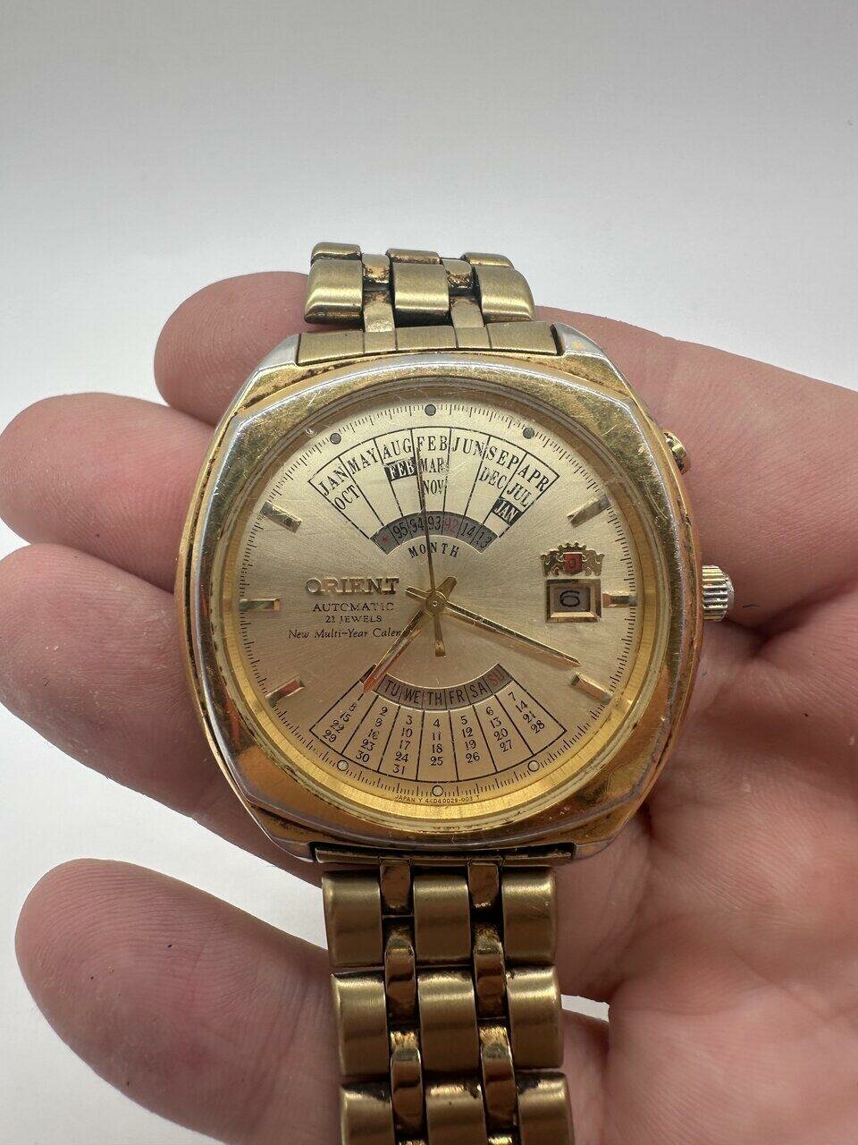 Часы Orient механика вечный календарь редкие