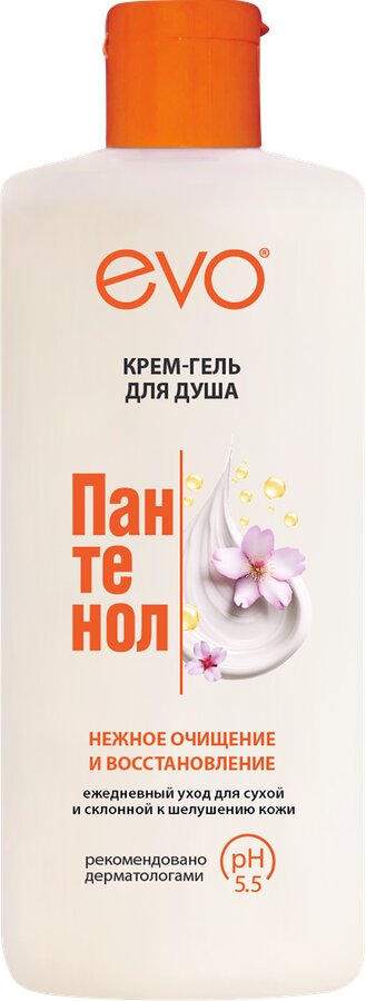 Крем-гель для душа EVO Пантенол, для сухой и чувствительной кожи, 400мл