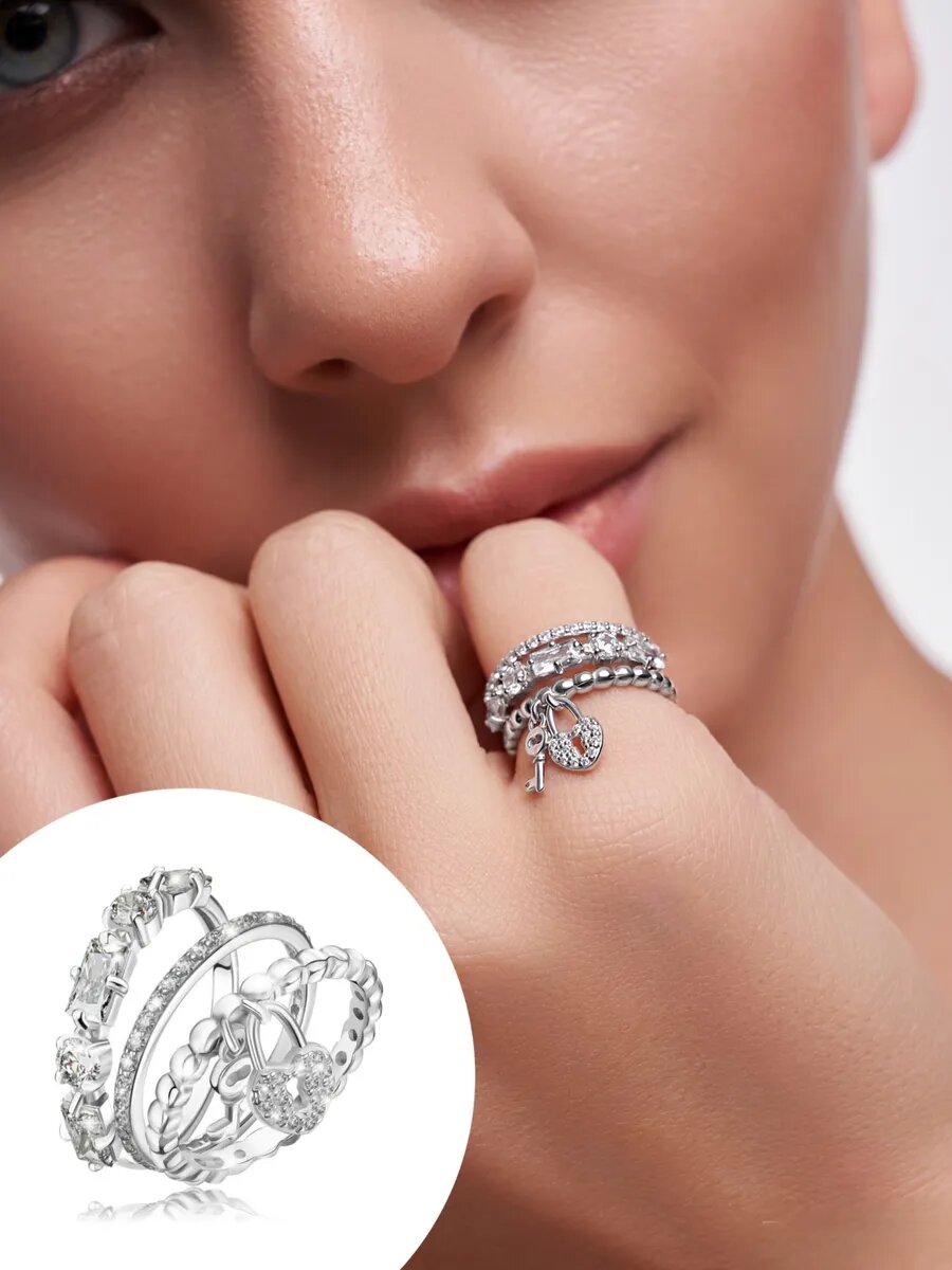 Кольцо обручальное, помолвочное, серебро, 925 проба, родирование, фианит