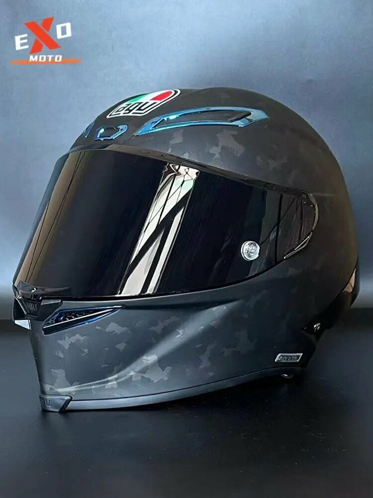 AGV Мотошлем, цвет: синий, черно-серый, размер: XXL