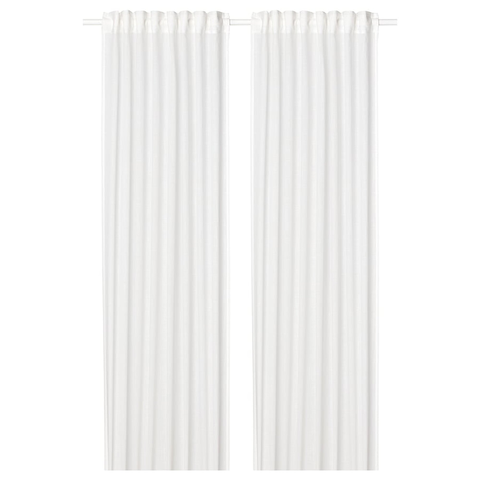 Штора IKEA SILVERLONN, 2 шт, цвет белый, на ленте, размер 145х300 см, 204.910.40