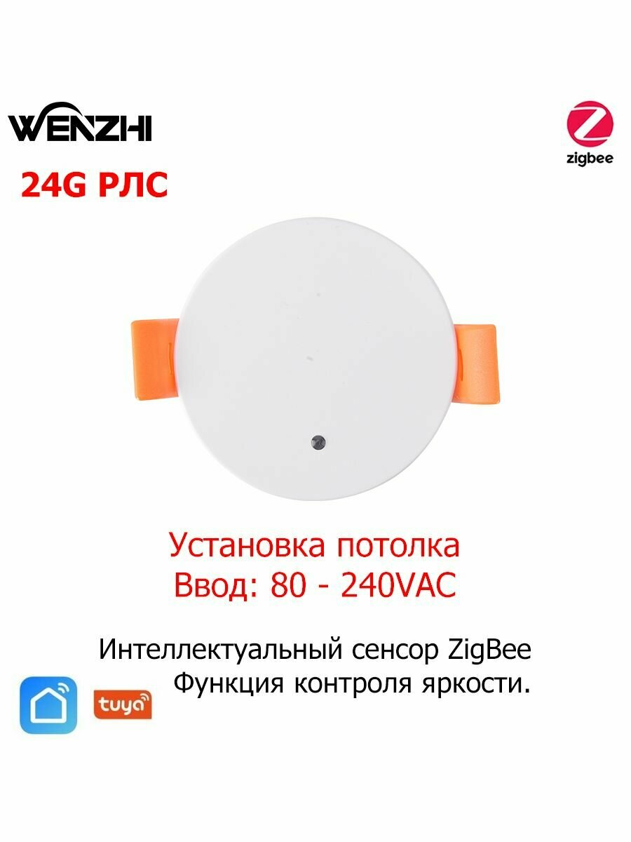 Радиолокатор ZigBee 24G миллиметрового диапазона, датчик присутствия человека, обнаружение движения И определение яркости Tuya Smart Life умный дом