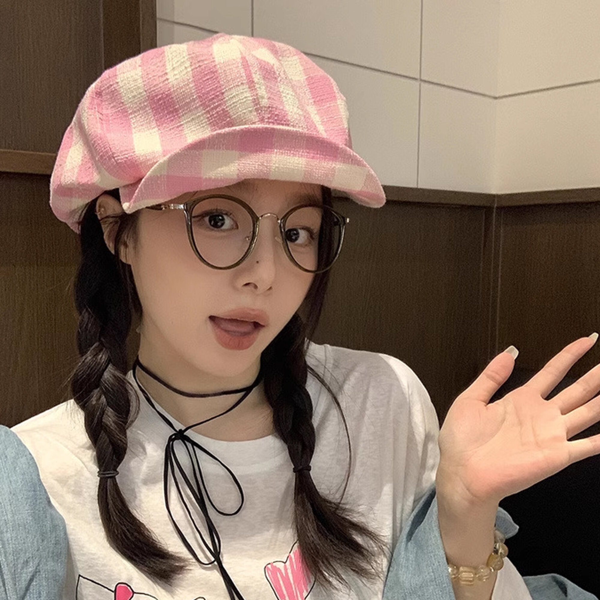 Берет  для мужчин, размер Один размер, синий/розовый — фото 1