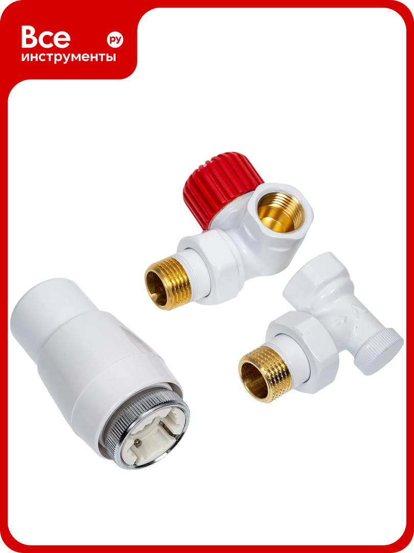 Комплект для подключения с термоголовкой Vario Term Master правый белый EMAGS0206CFK/P