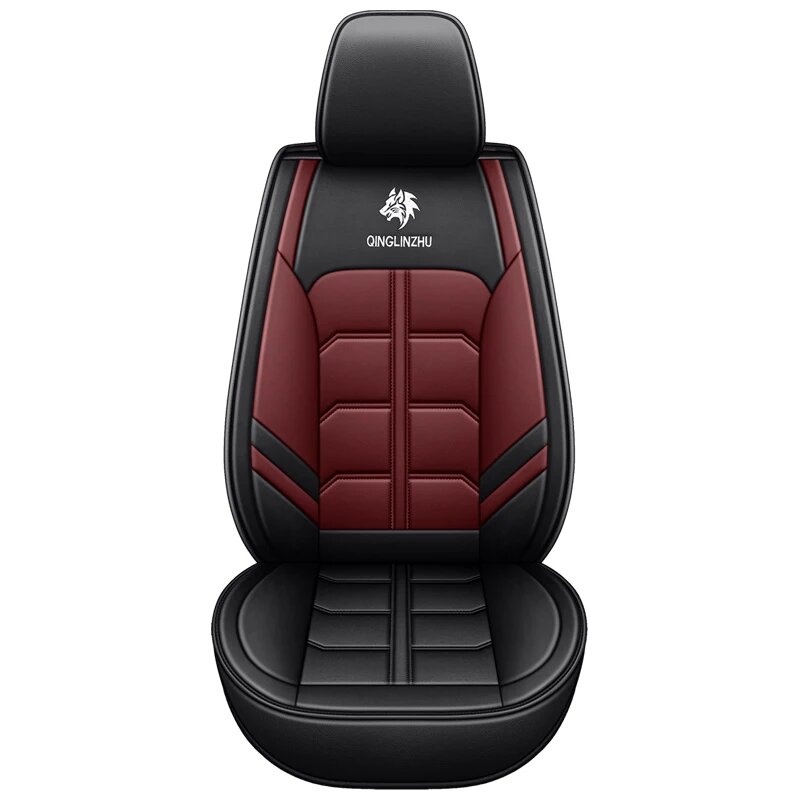 Чехол на сиденье автомобиля для Geely геометрические C A Coolray Tugella Emgrand Ec7 8 черные зеленые универсальные Водонепроницаемые кожаные автомобильные аксессуары, 1Pcs-Wine Red