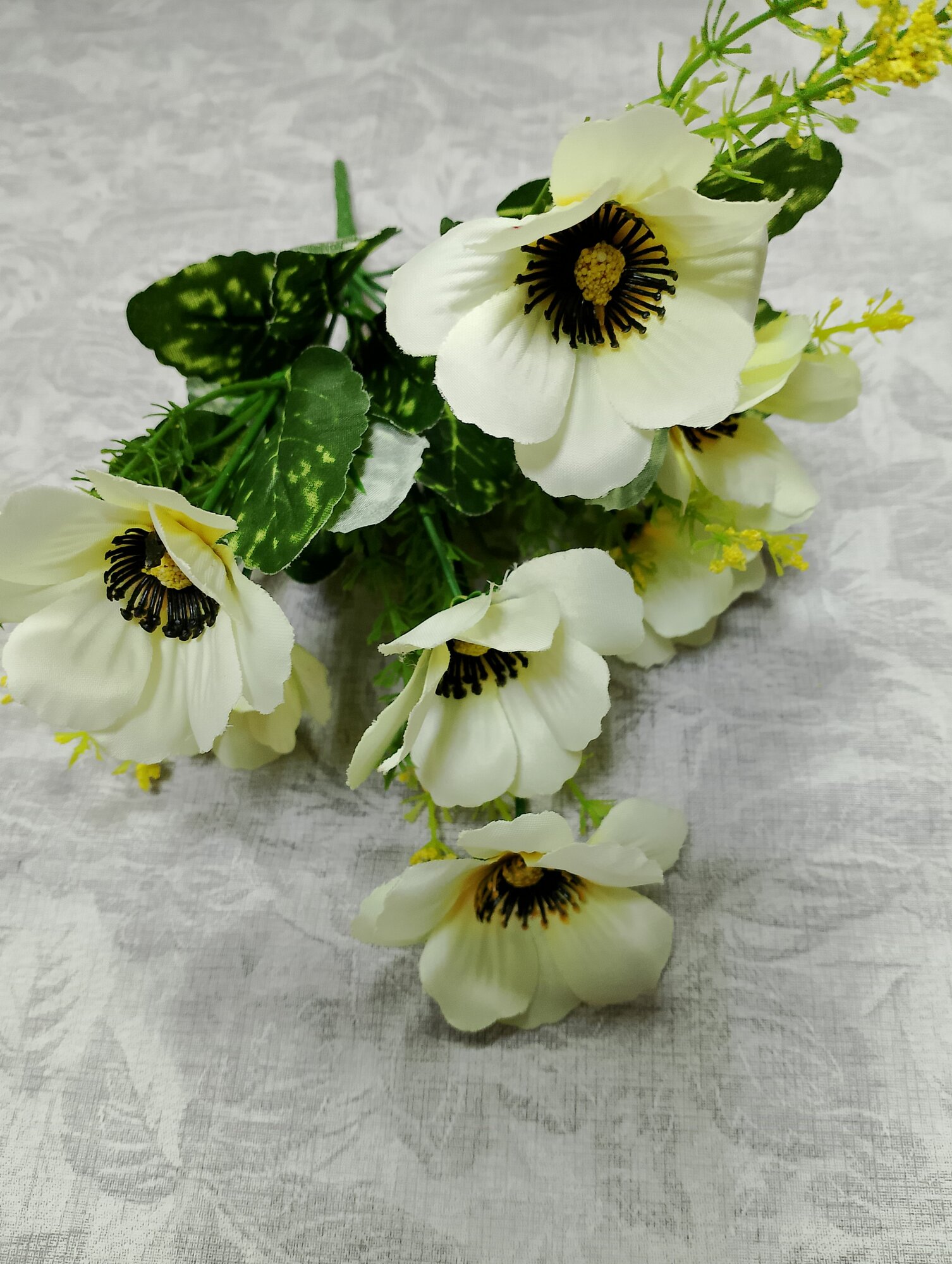 Искусственные цветы Букет космея 30см, цвет Белый