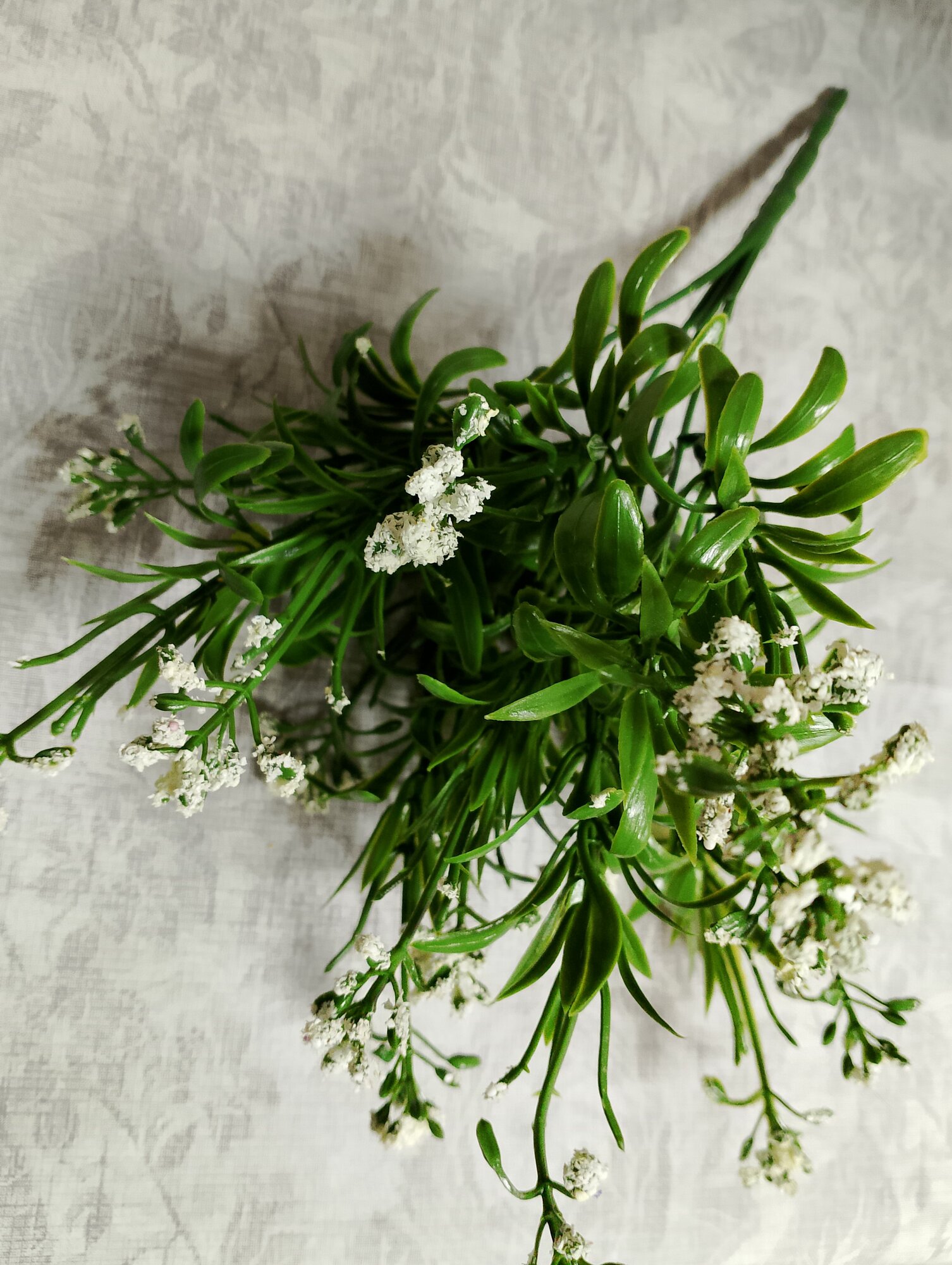 Искусственные цветы Букет Кашка 35см, пластик, цвет белый