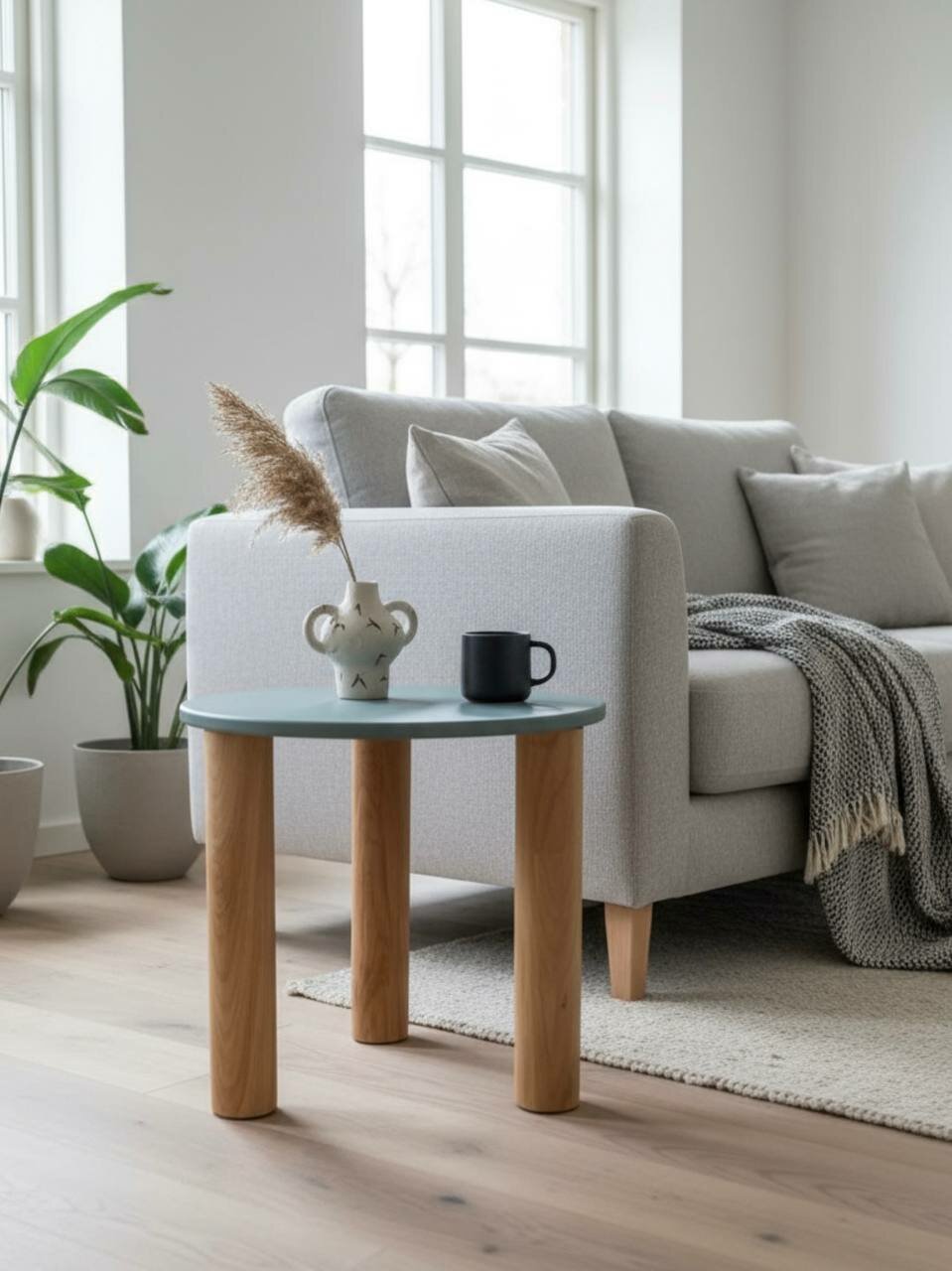 Круглый журнальный стол на трех ножках