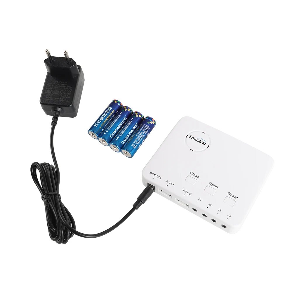 Блок управления обнаружением утечки воды, батарея и вилка европейского стандарта 5 В с прочным корпусом из АБС-пластика, функция самоопускания
