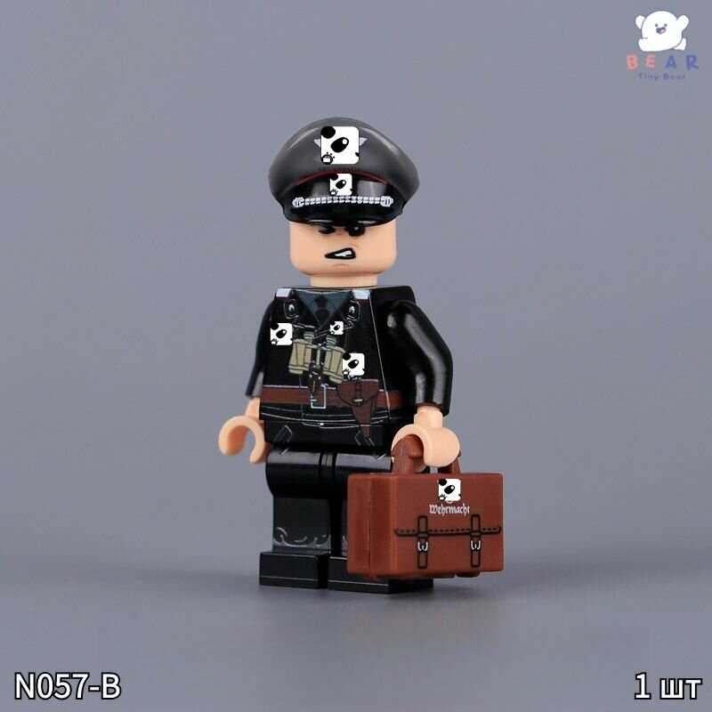 Минифигурка из строительных блоков водителя танка "Тигр" времен Второй мировой войны, модель из строительных блоков водителя танка, напечатанная со всех сторон, совместимы с легo конструкторами