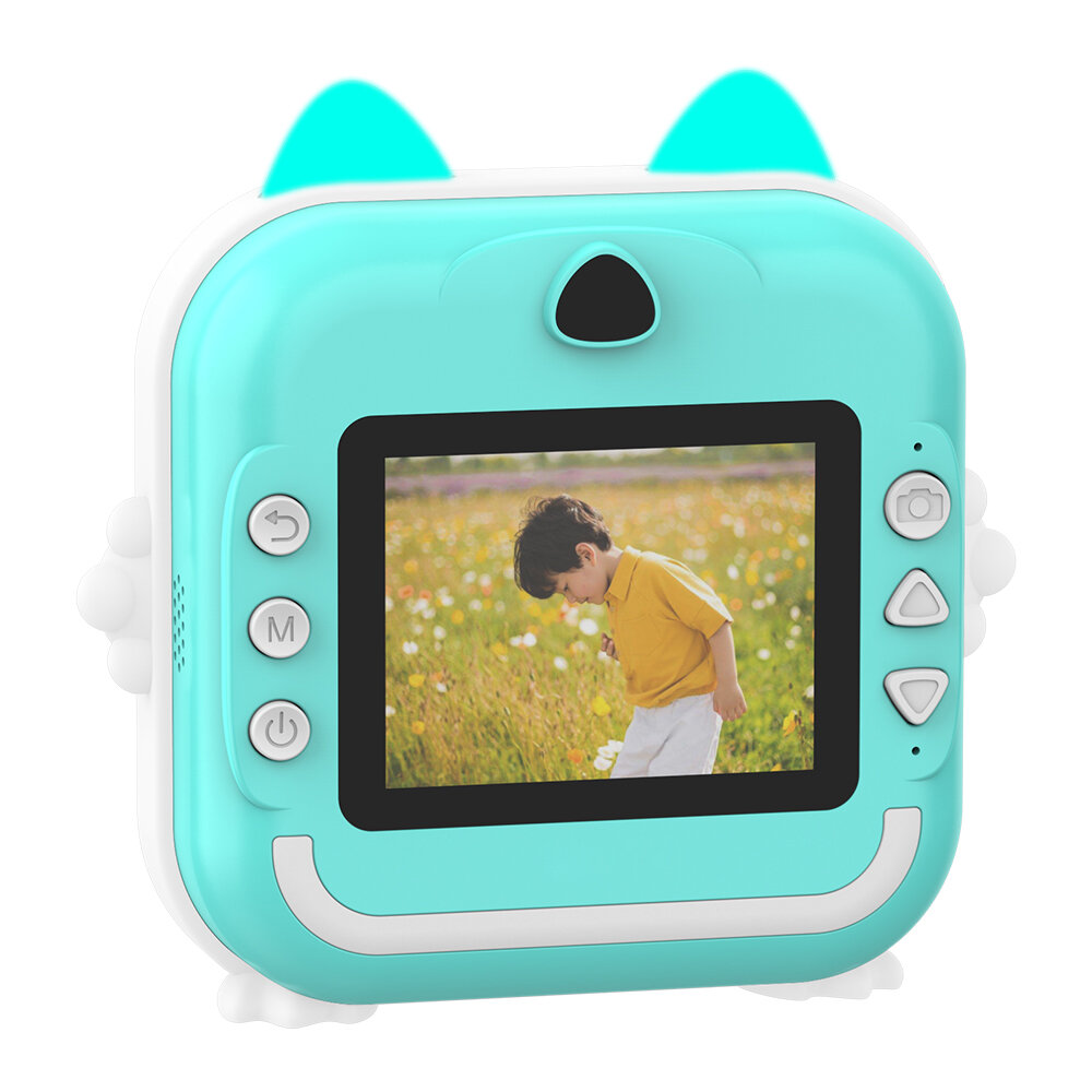 Портативные дети мгновенная тепловая печать Kid Camera 2,4 -дюймовая экранная цифровая камера фото селфи HD Видео Термическая чернила печать с 32 ГБ карты памяти 3 Rolls White Print Paper Learn