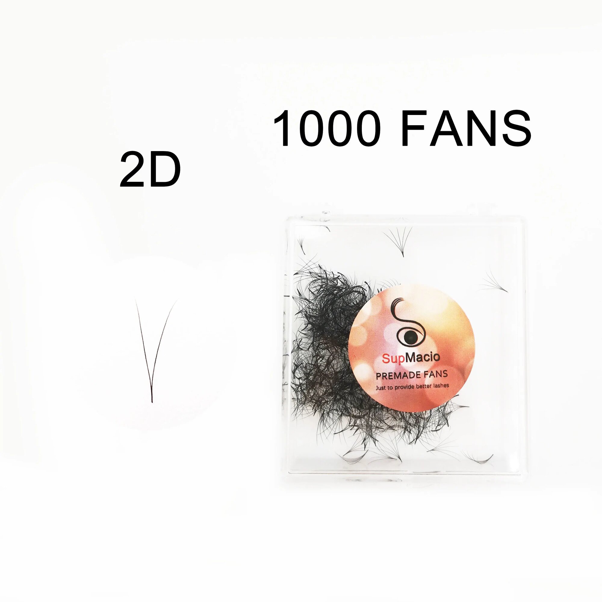 SupMacio 2D веерные ресницы D изгиб, 9-16mix длина, 1000FANS-2D цвет