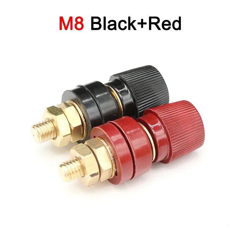Медные клеммы M5/M6/M8/M10 черные и красные 2 pairs, M8 Set