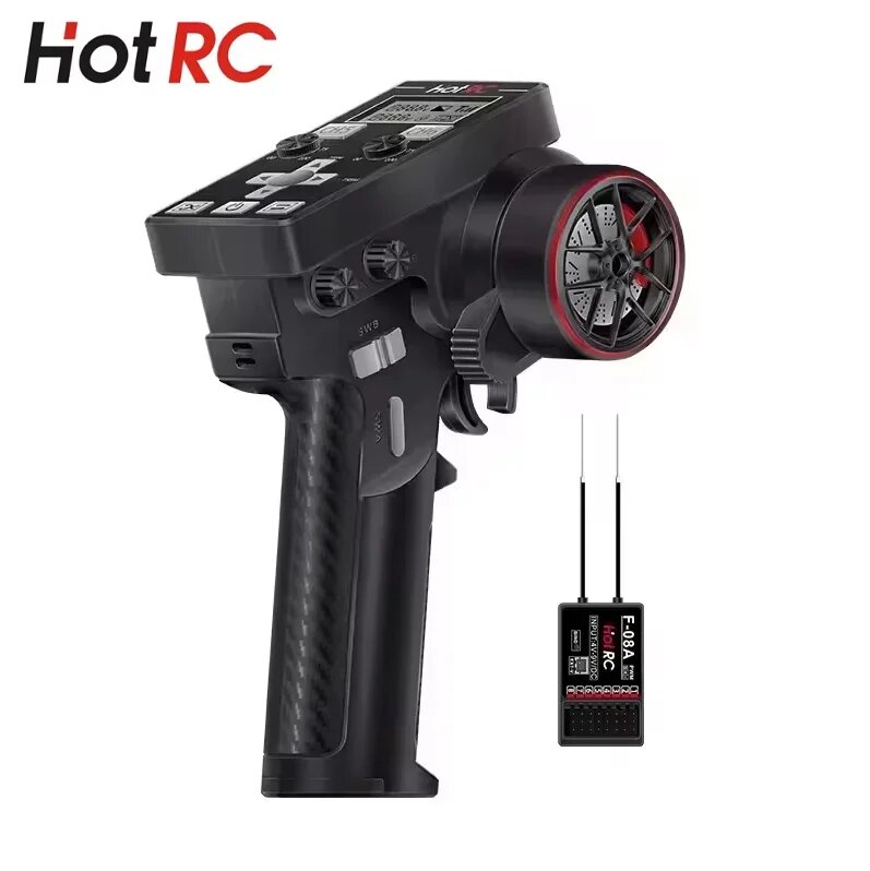 HotRC CT-6B 8-канальный радиопередатчик 2,4 ГГц, Черный