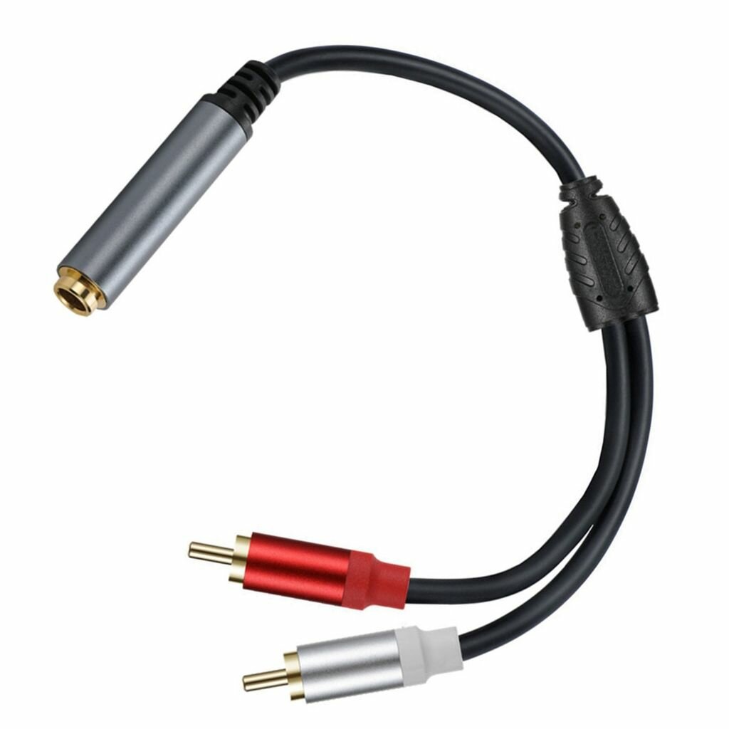 Кабель-разветвитель RCA Y от 6,35 мм до 2, позолоченный (1/4 дюйма), гнездовой и мужской стереоудлинительный адаптер